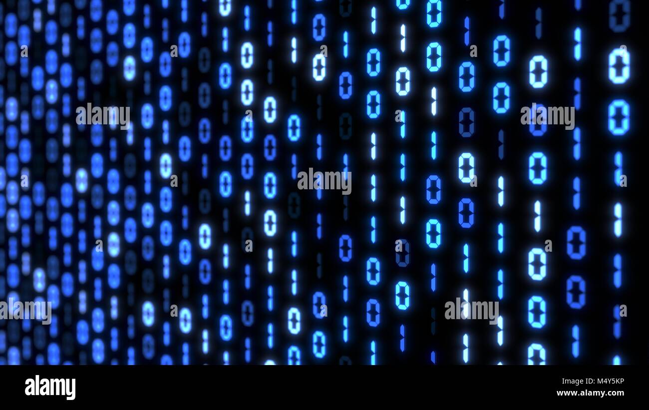 big data concept with binary code. glowing digital numbers 3d illustration Stock Photo - Alamy