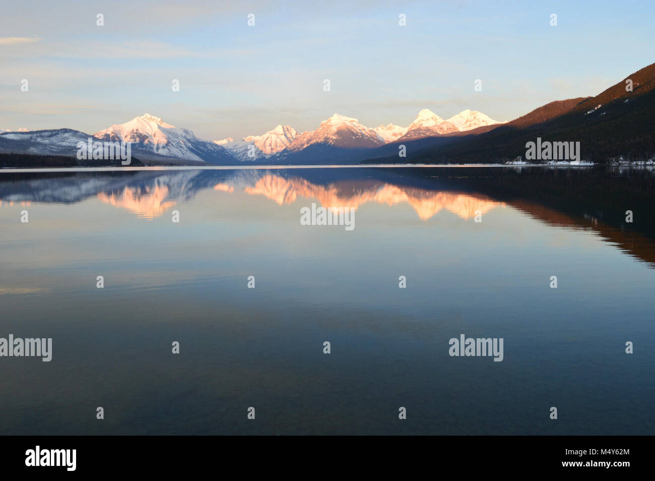 The view of Lake McDonald from Apgar Stock Photo - Alamy