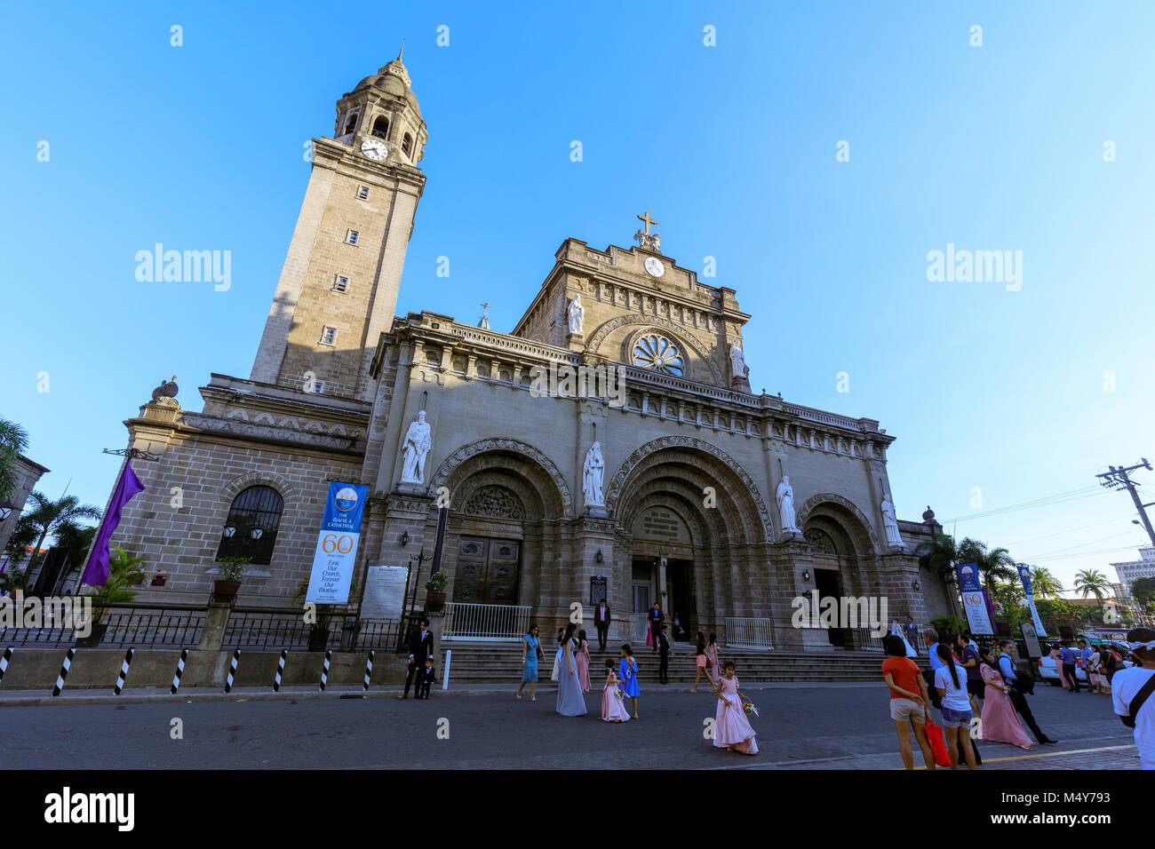 Manila, Philippines - Feb 17, 2018 : Manila Cathedral with the ...