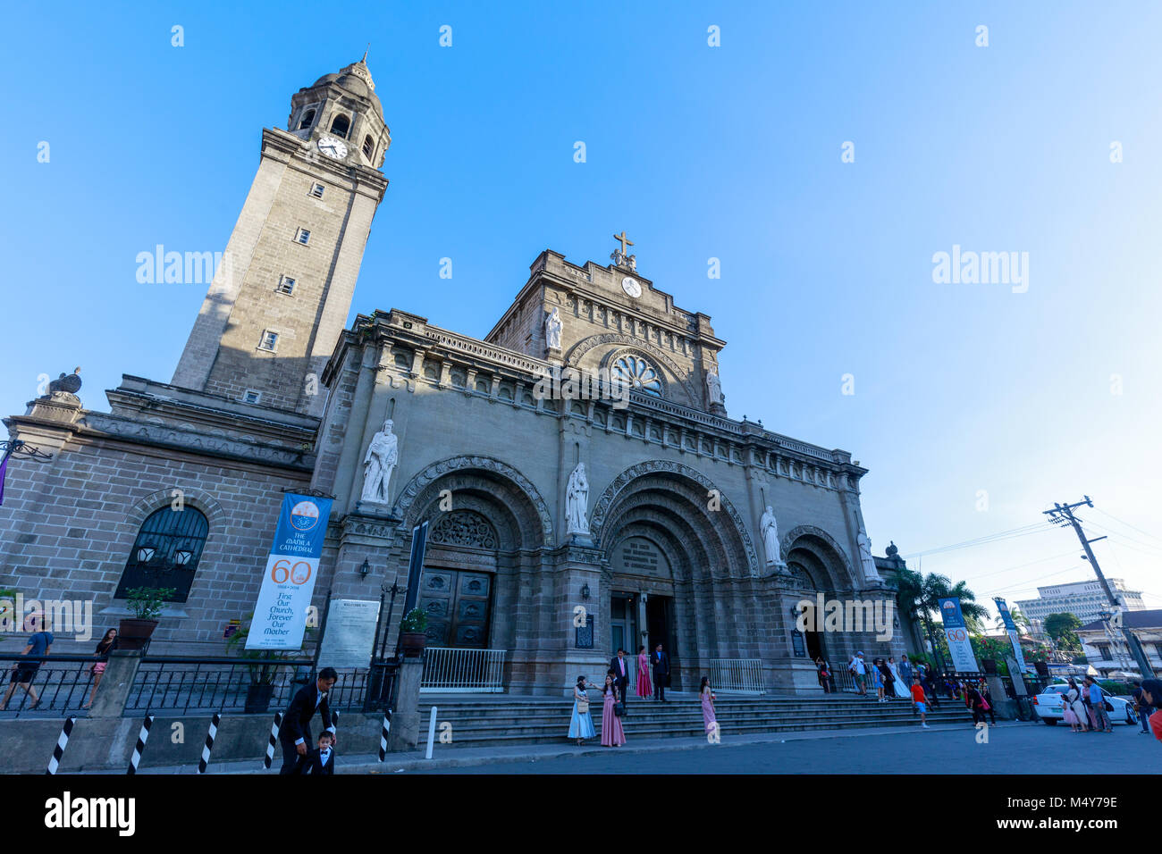 Manila, Philippines - Feb 17, 2018 : Manila Cathedral with the ...