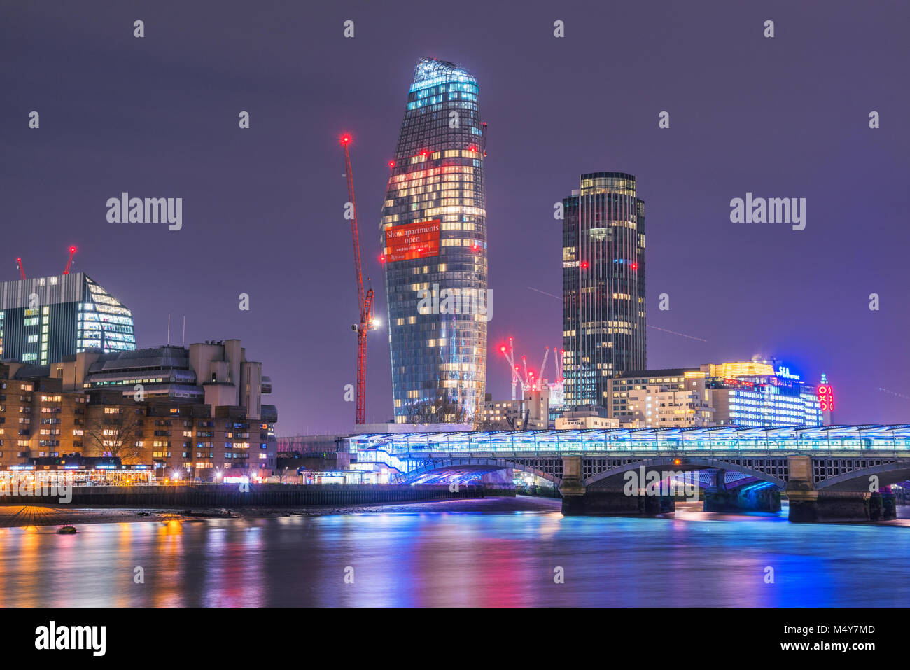 LONDON, UNITED KNGDOM - View of modern high rise apartment buildings ...