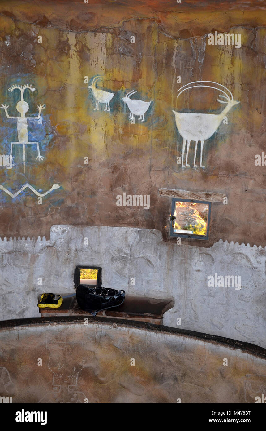 A portion of Desert View Watchtower Level 4 mural, before the start of ...