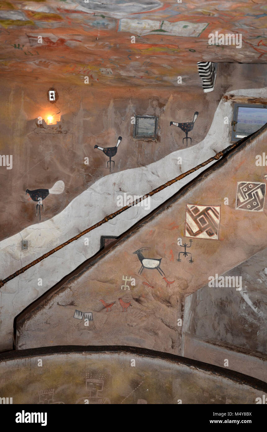 A portion of Desert View Watchtower Level 4 mural, before the start of ...