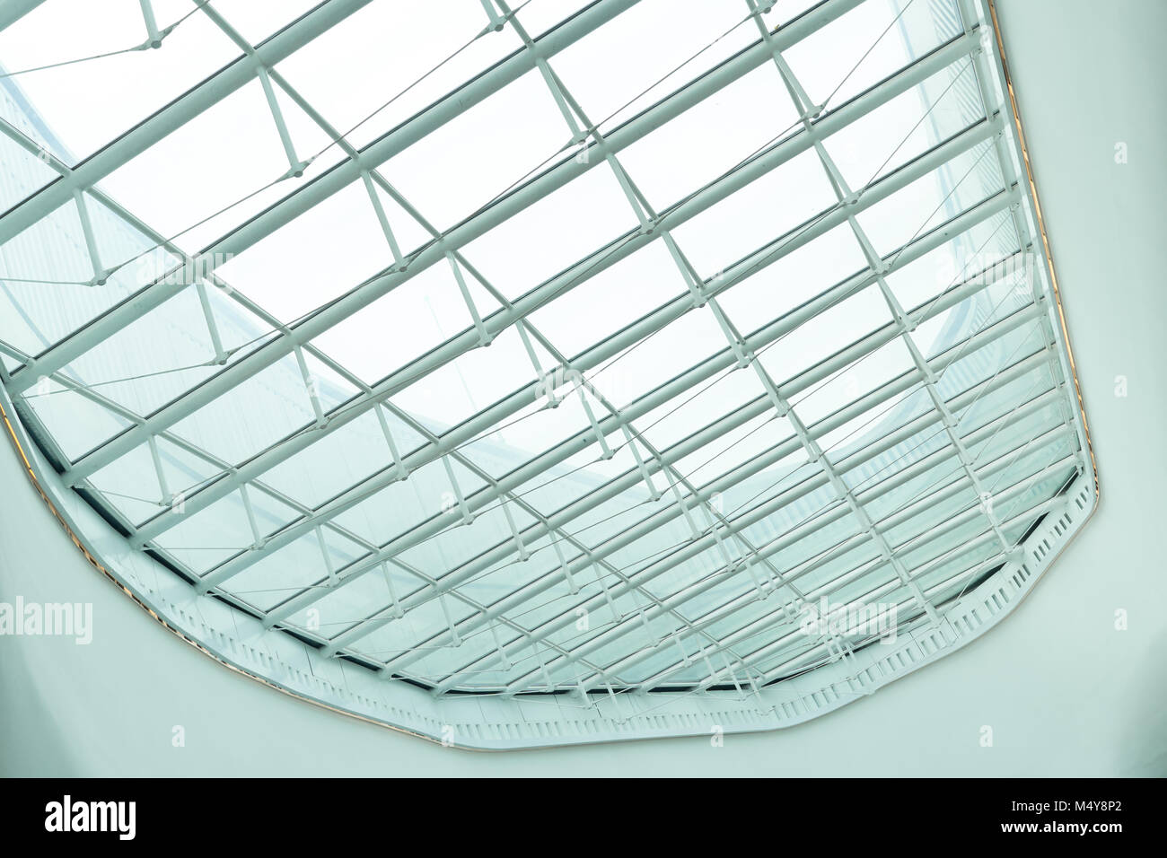 Ceiling structure of shopping mall uprisen view.as background interior ...