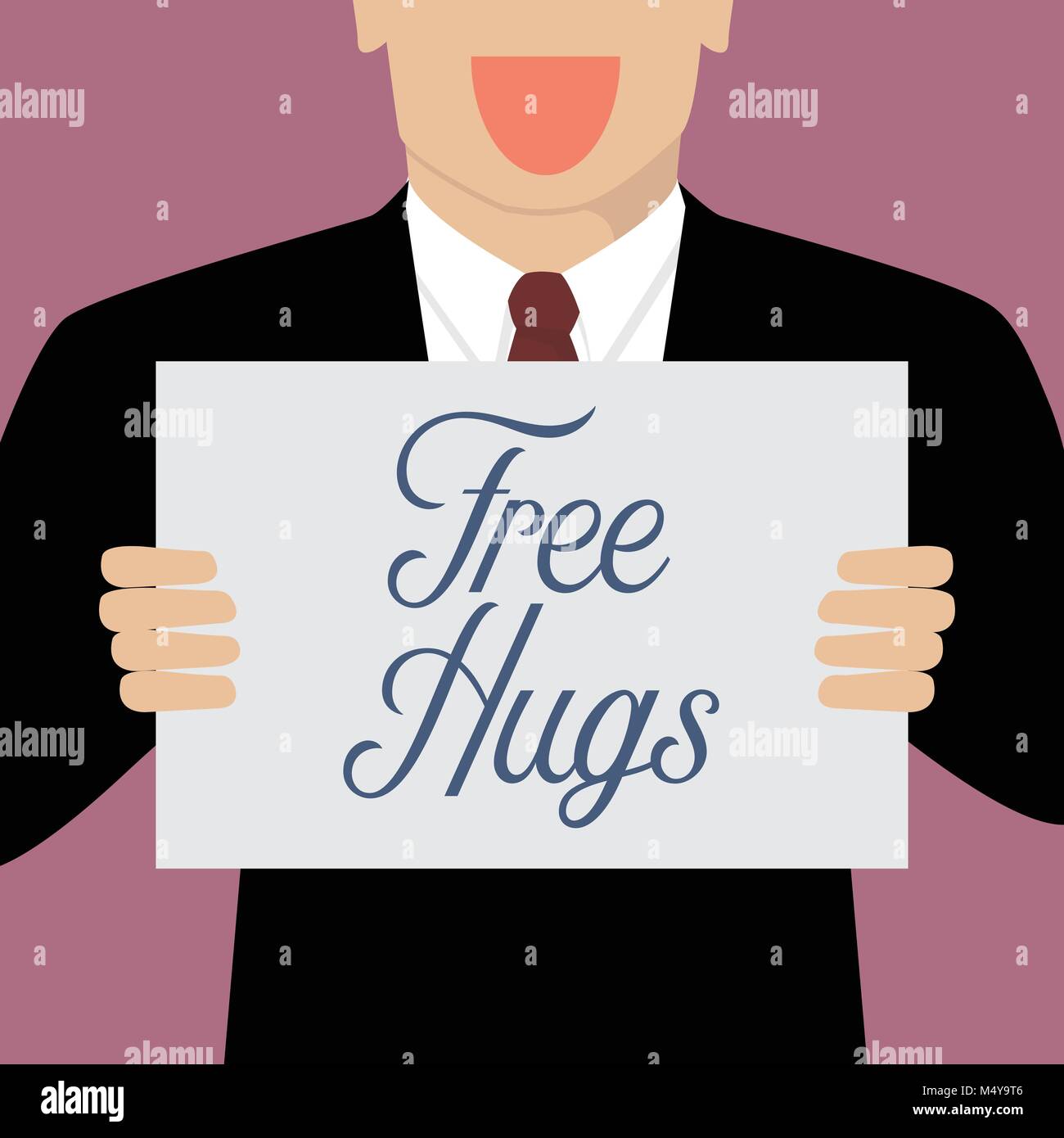 Man showing free hugs sign. Vector illustration Stock Vector Image ...