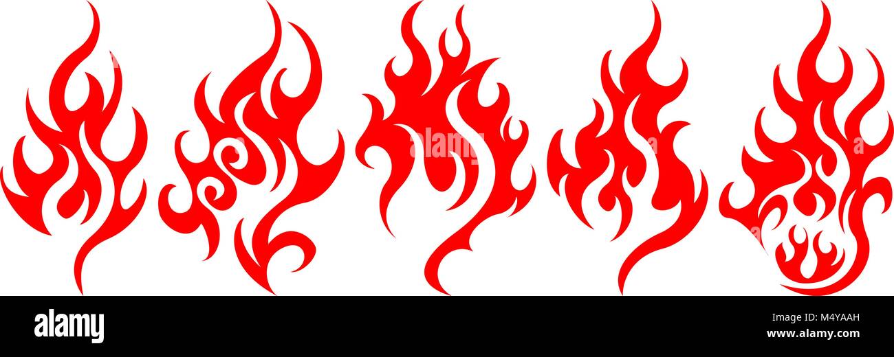 Set of vector fire design elements Stock Vector Image & Art - Alamy