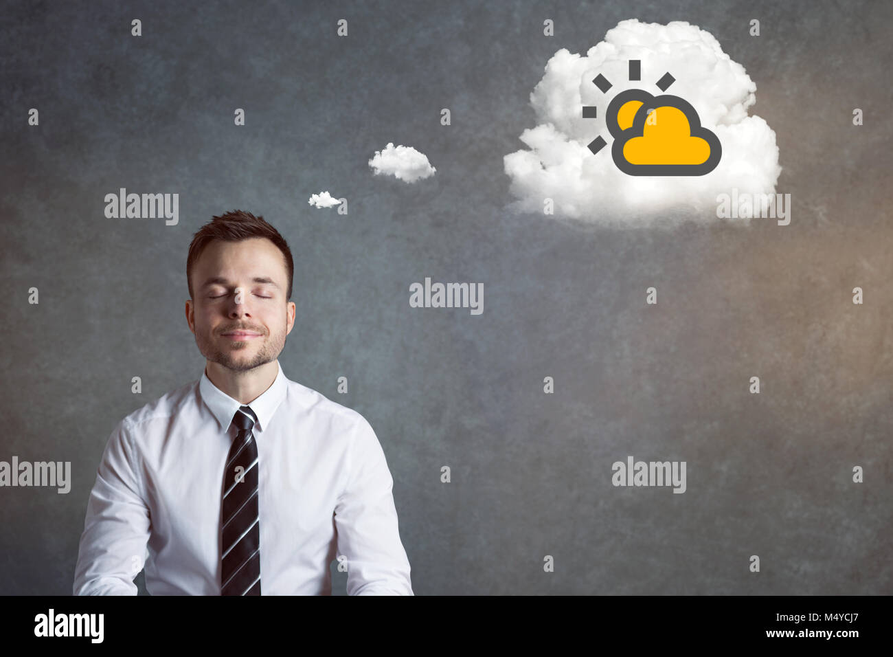 Man having positive thoughts Stock Photo - Alamy