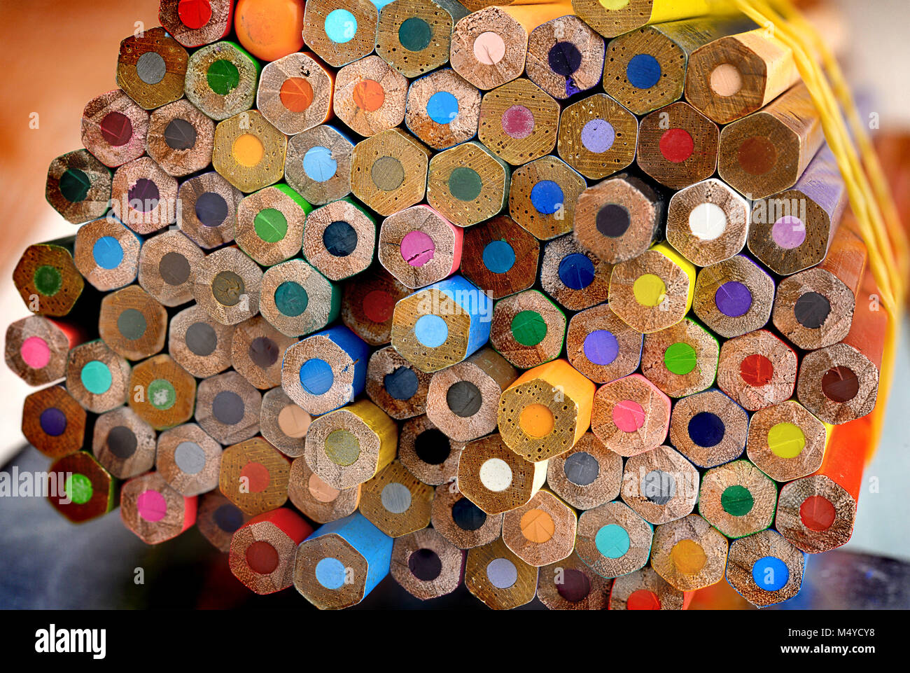 the bundle of many colour pencils background Stock Photo - Alamy