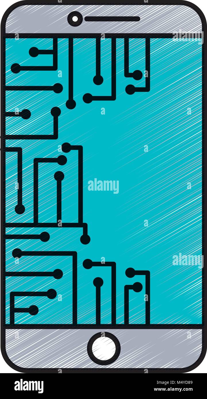 smartphone circuit processor technology device Stock Vector Image & Art ...