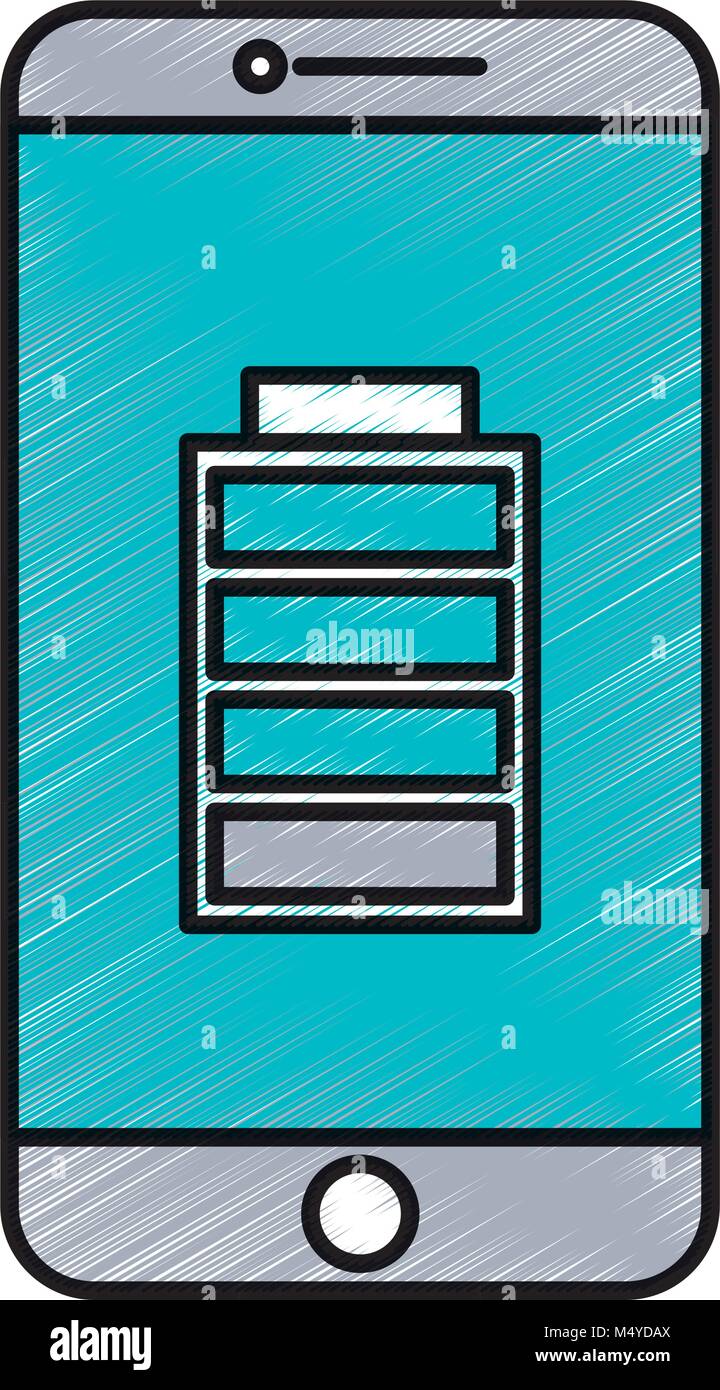 smartphone battery on screen charged technology Stock Vector Image ...