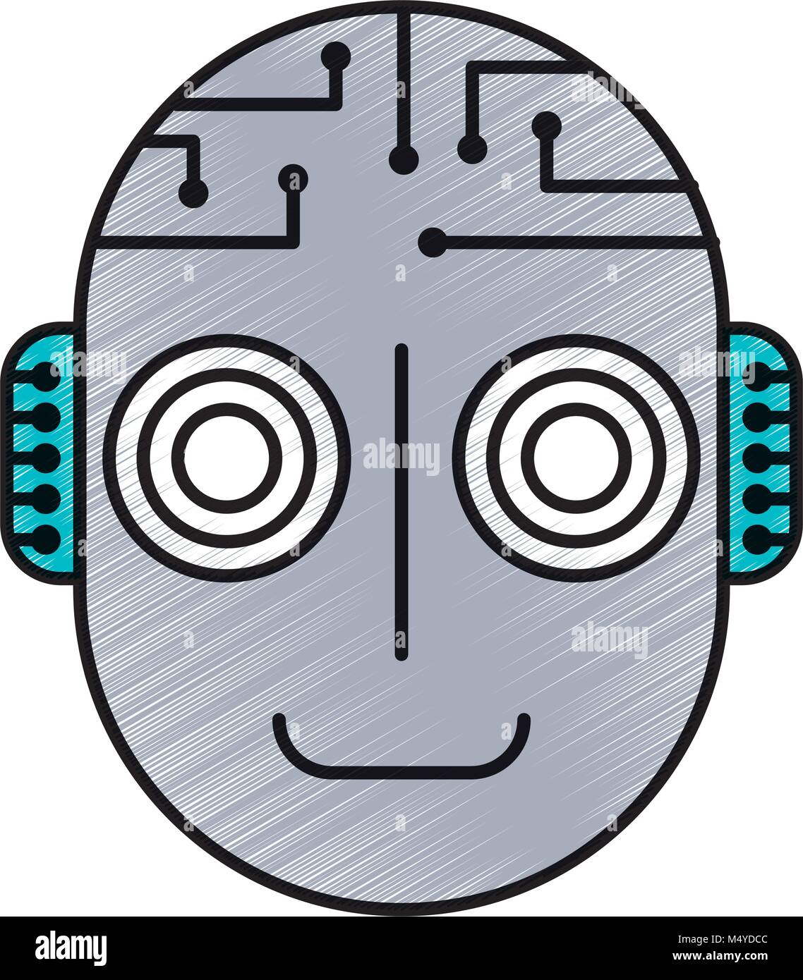 robot artificial intelligence head cyber futuristic Stock Vector Image ...
