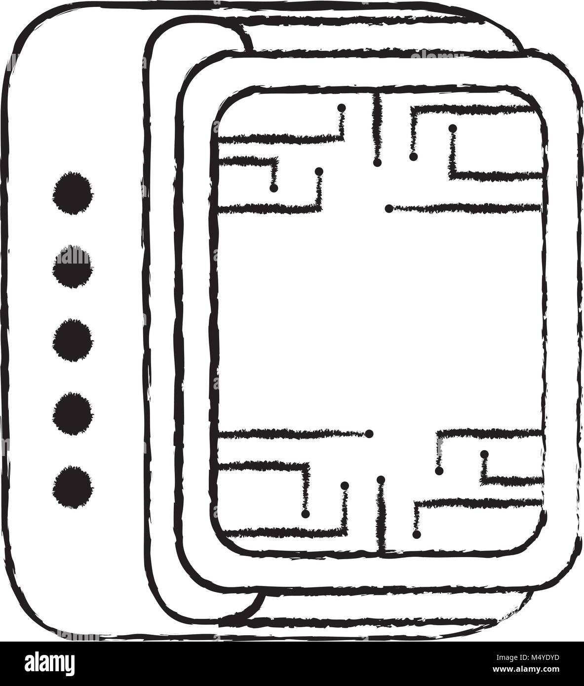 Computer circuit board clock Stock Vector Images - Alamy