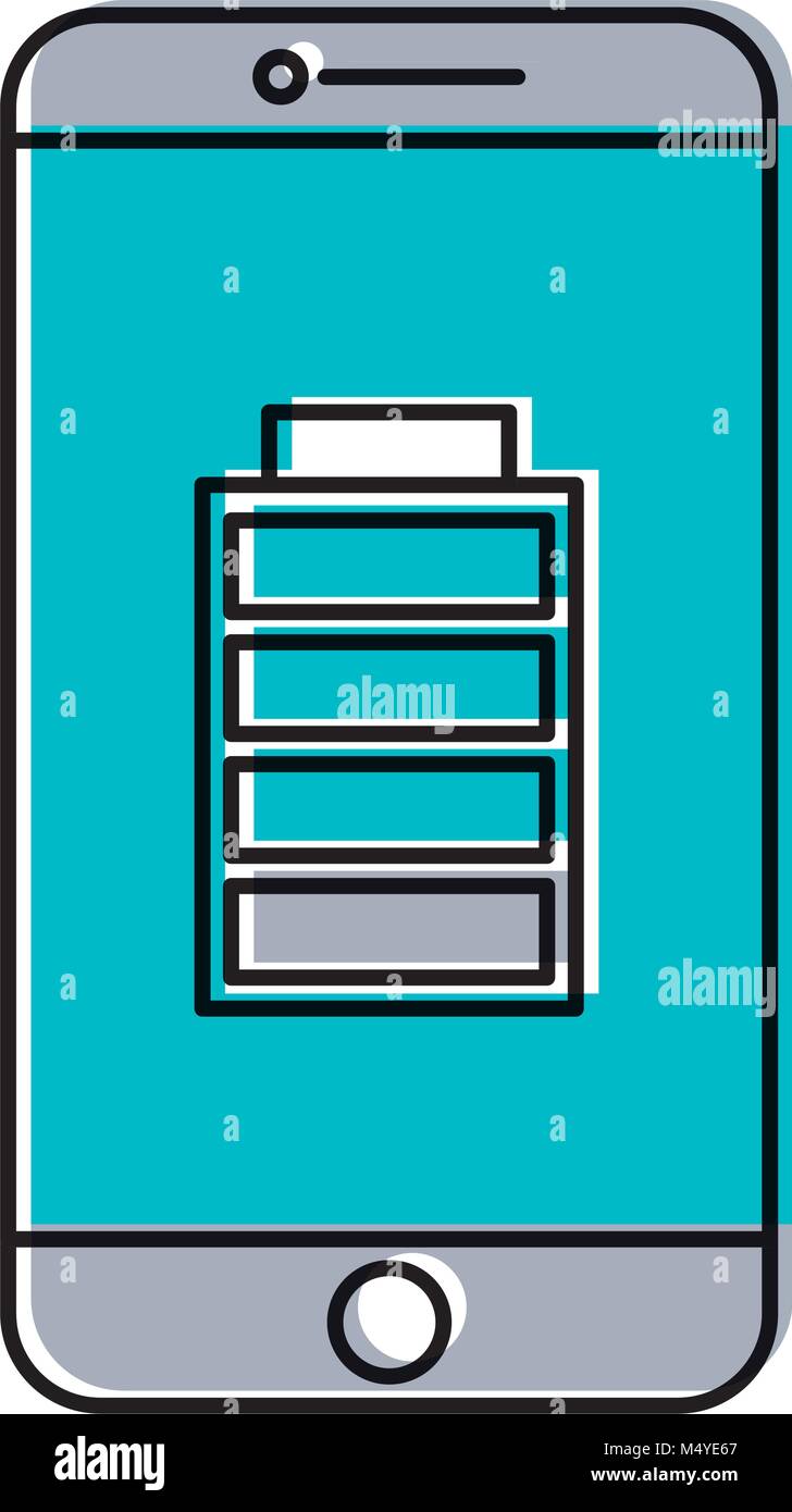 smartphone battery on screen charged technology Stock Vector Image ...