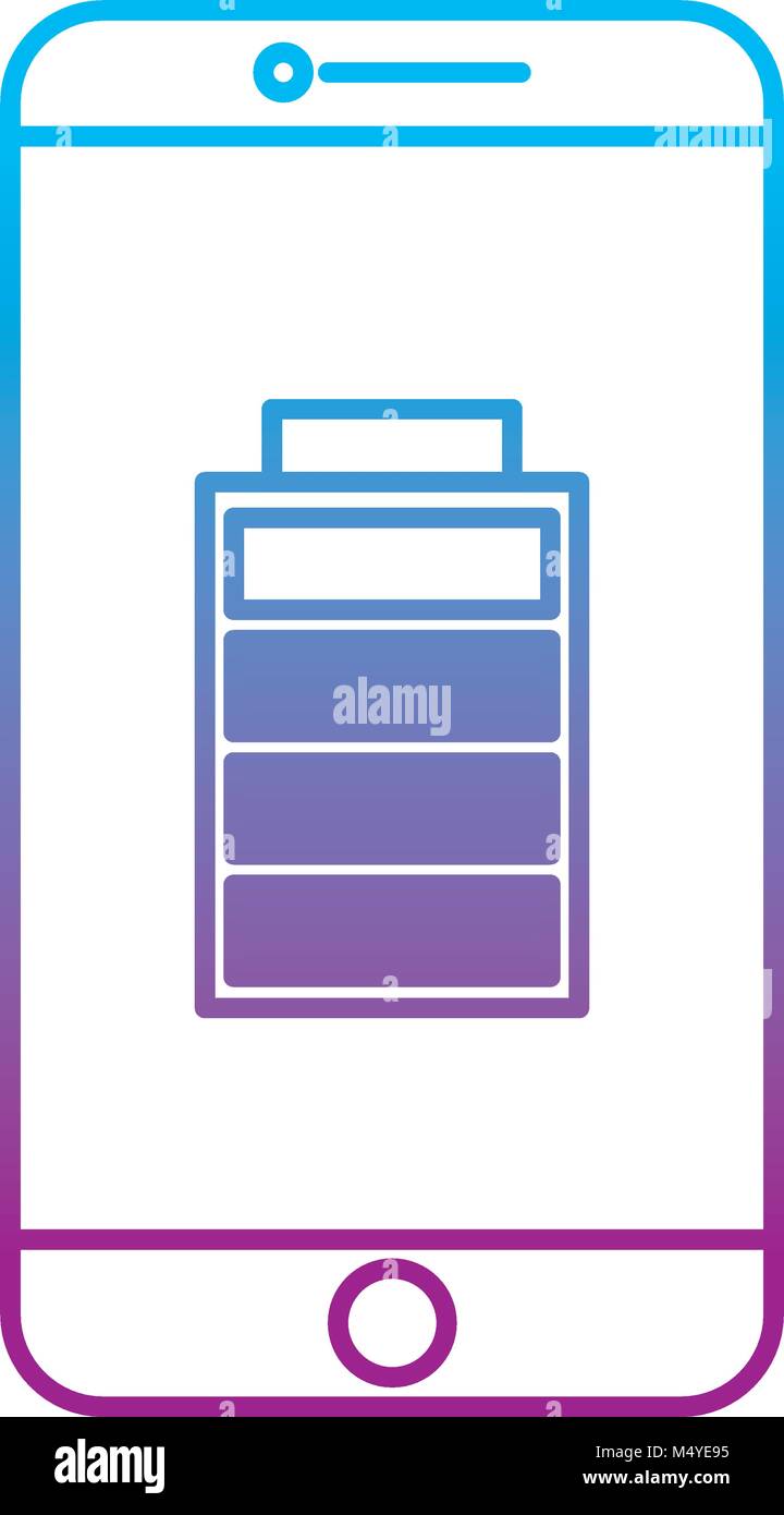 smartphone battery on screen charged technology Stock Vector Image ...