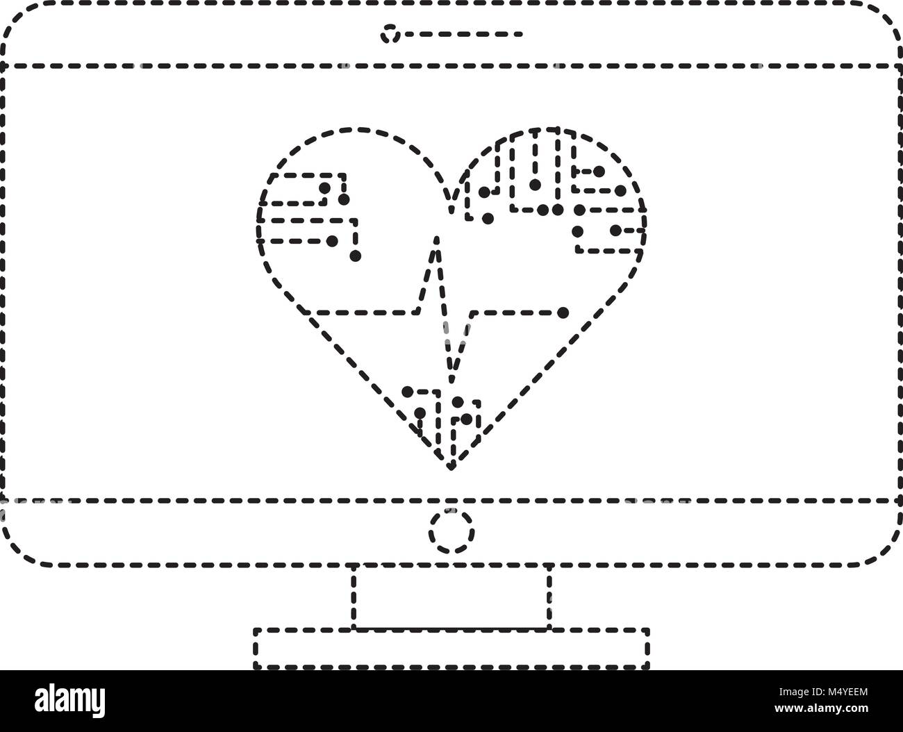 monitor computer heart monitoring circuit healthy technology Stock ...