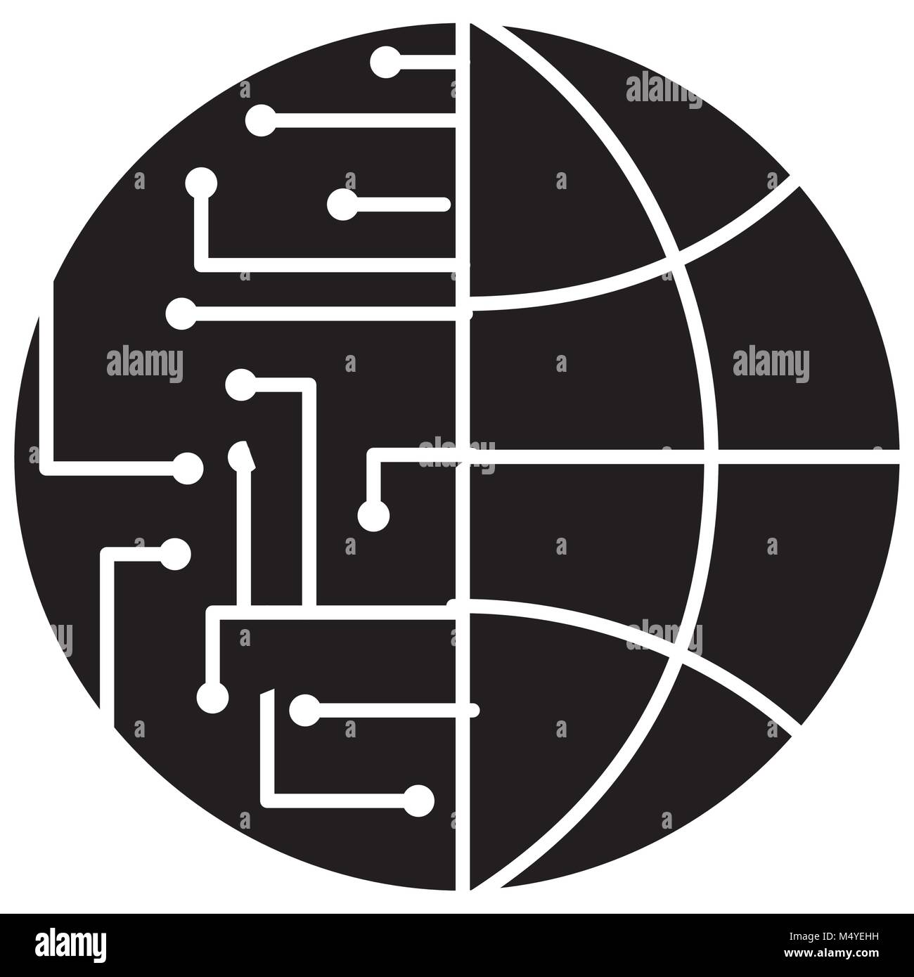 Globe circuit board Stock Vector Images - Alamy