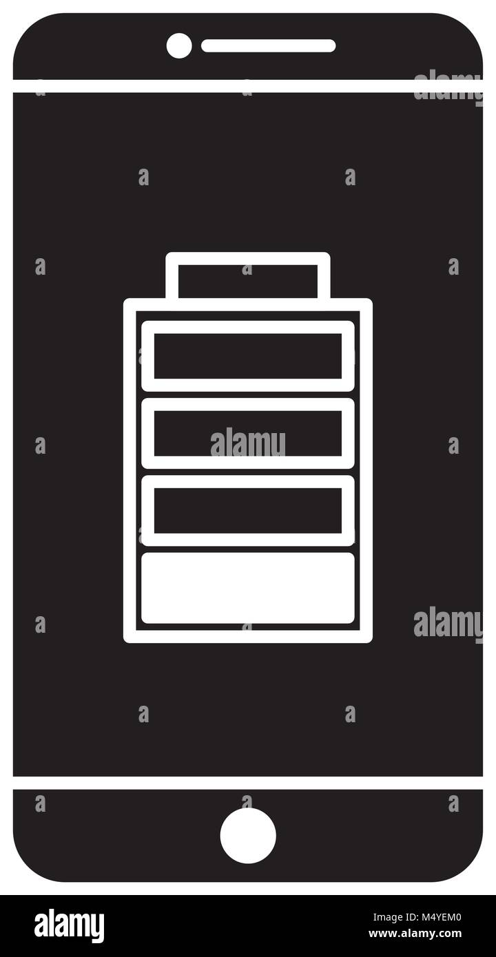 smartphone battery on screen charged technology Stock Vector Image ...