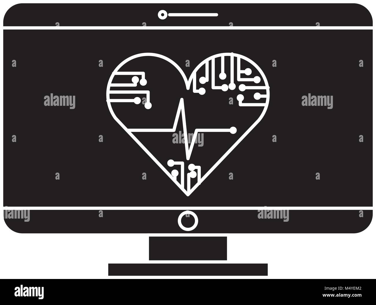 monitor computer heart monitoring circuit healthy technology Stock ...