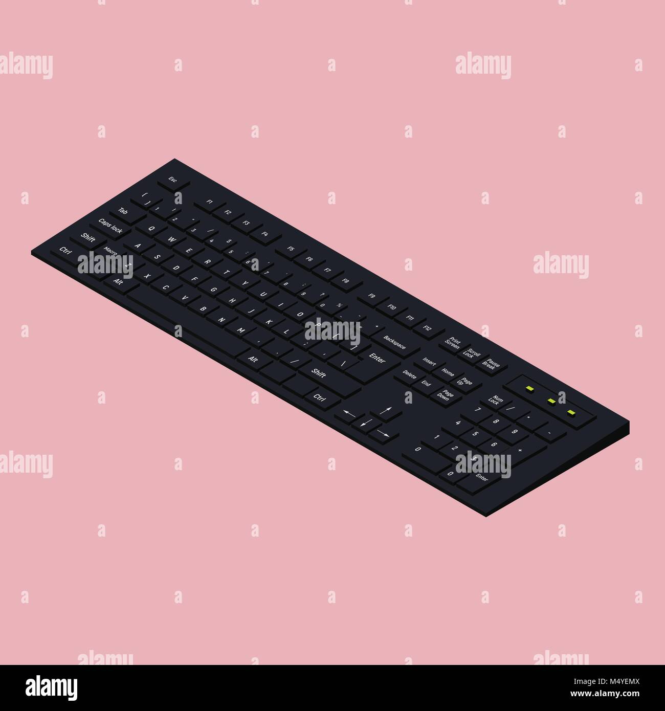 Modern computer keyboard. Isometric vector illustration Stock Vector ...