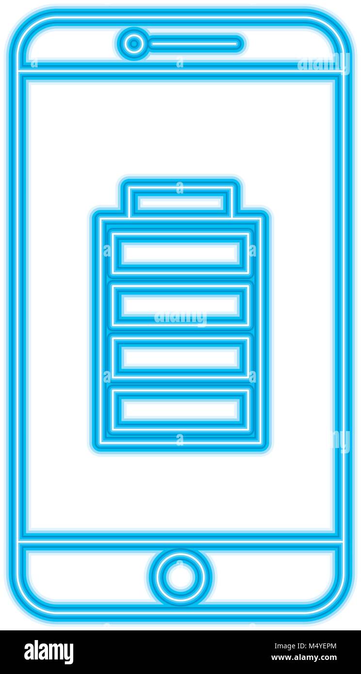 smartphone battery on screen charged technology Stock Vector Image ...