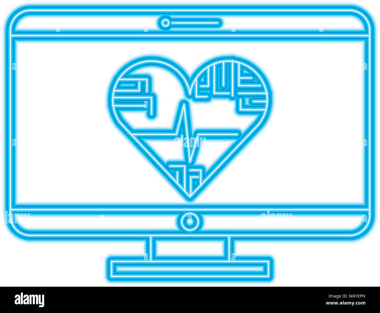 monitor computer heart monitoring circuit healthy technology Stock ...