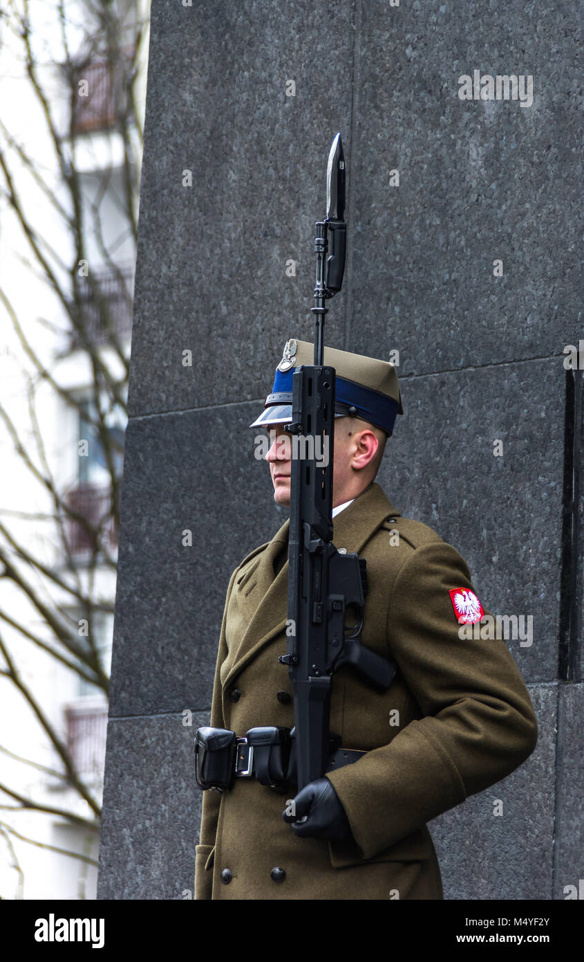 Warsaw, Poland - April 19th, 2017: Polish Armed Forces guard of honour ...