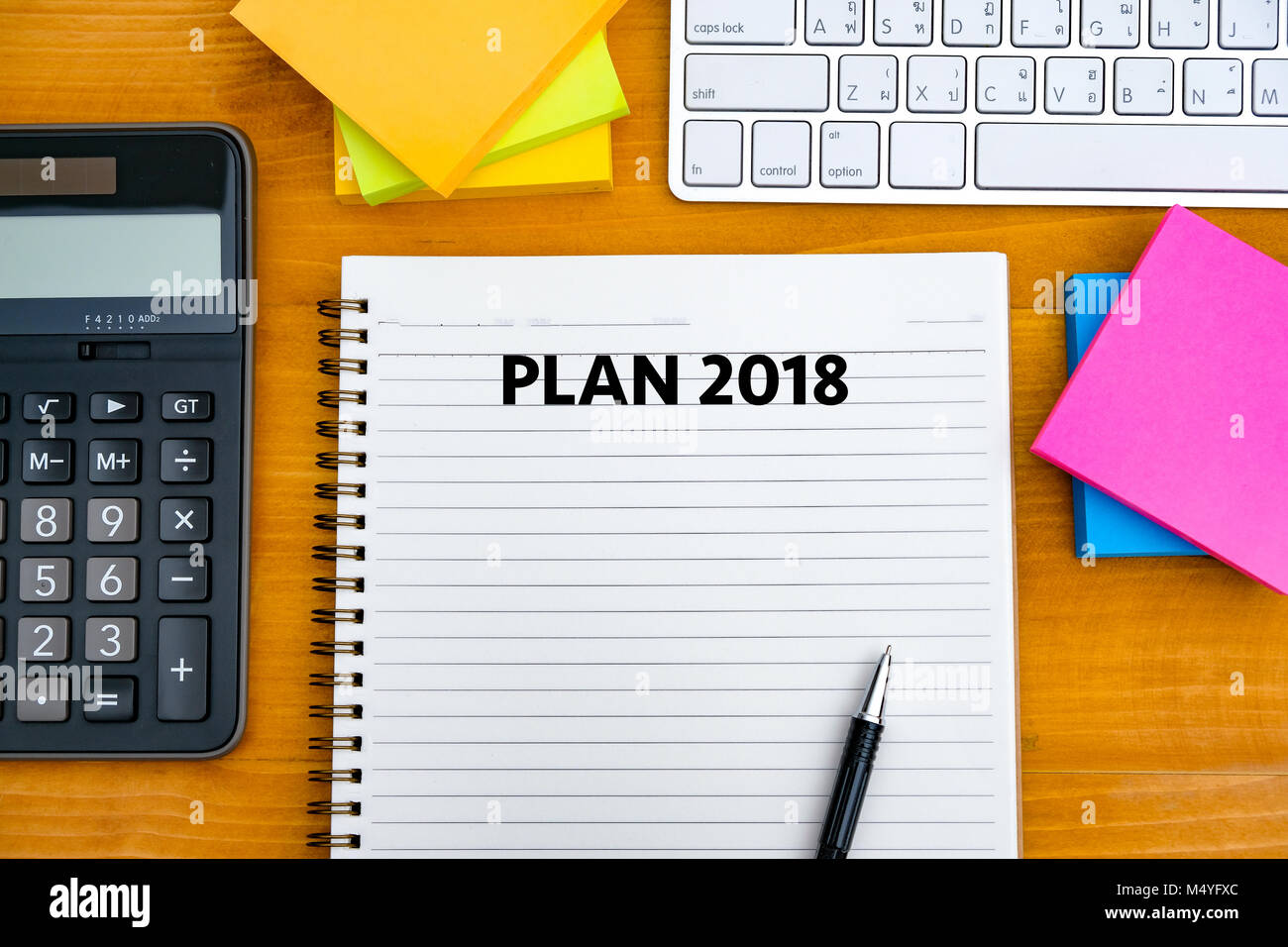 Plan 2018 Notebook business team meeting with an Plan 2018 Stock Photo ...