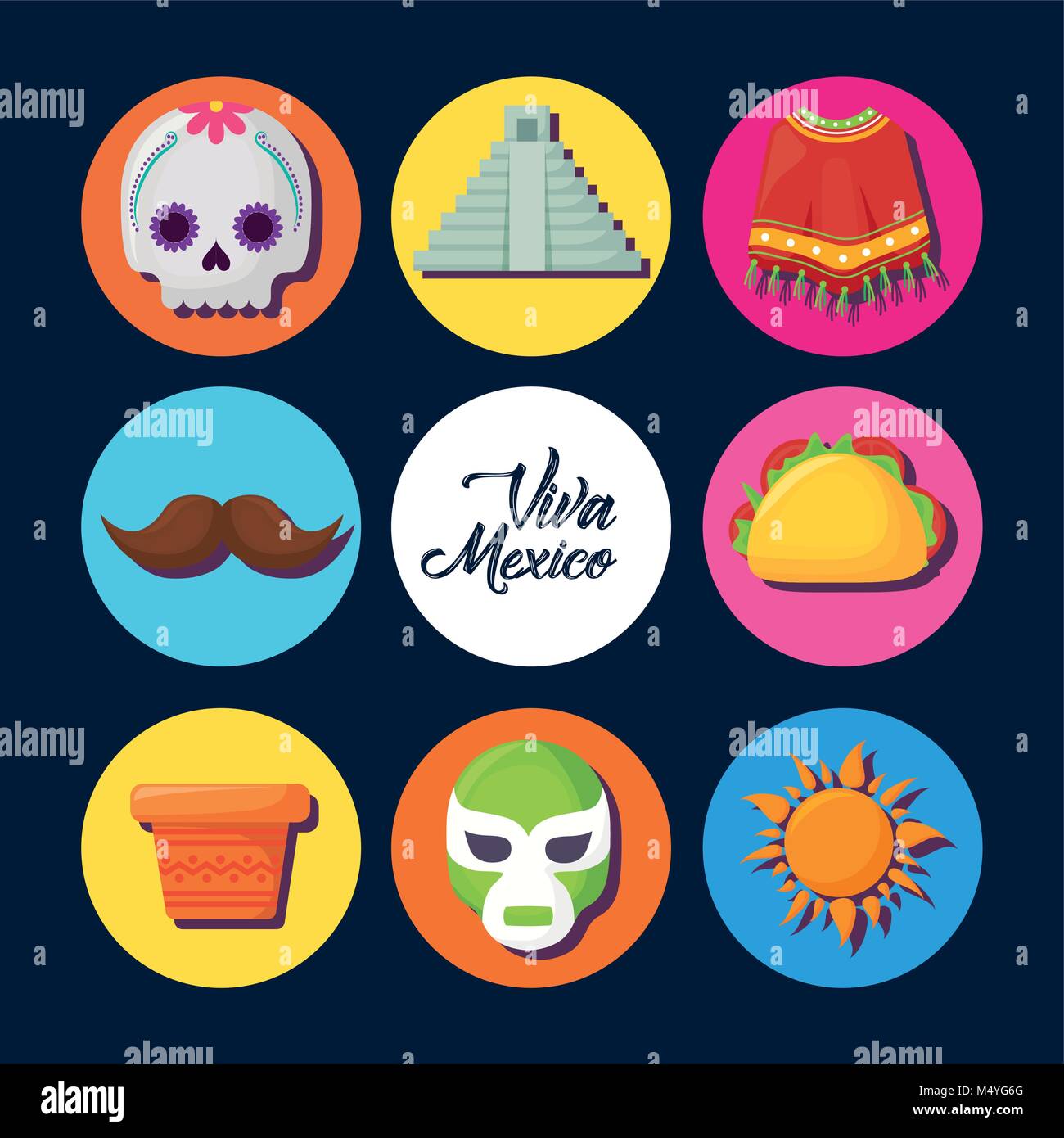 Pyramid sun in mexico Stock Vector Images - Alamy