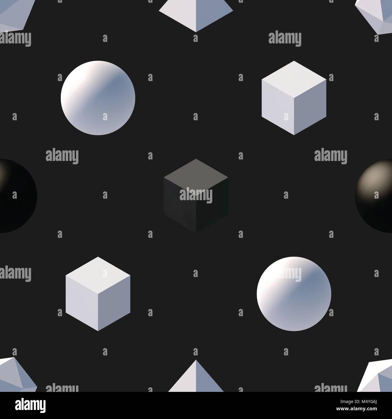 Pattern with 3d shapes Stock Vector Image & Art - Alamy