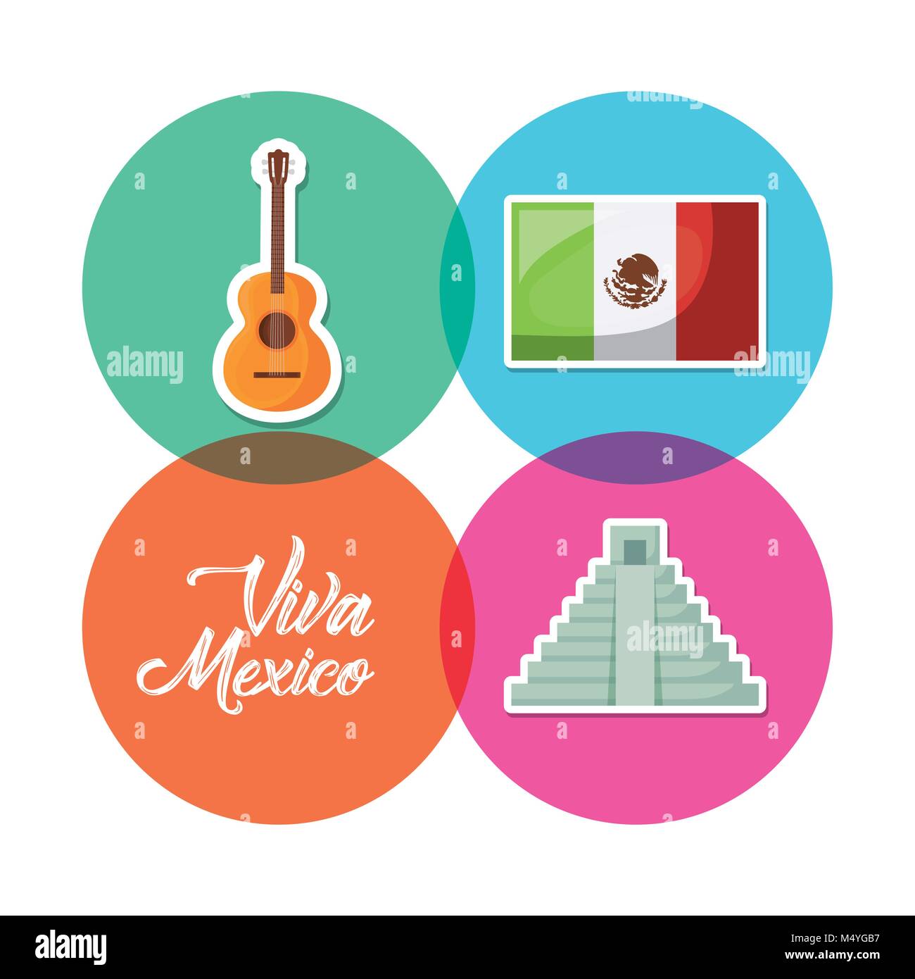 Mexico independence day poster Cut Out Stock Images & Pictures - Alamy