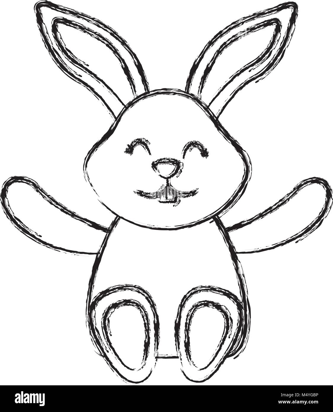 Little furry bunny sitting Stock Vector Images - Alamy