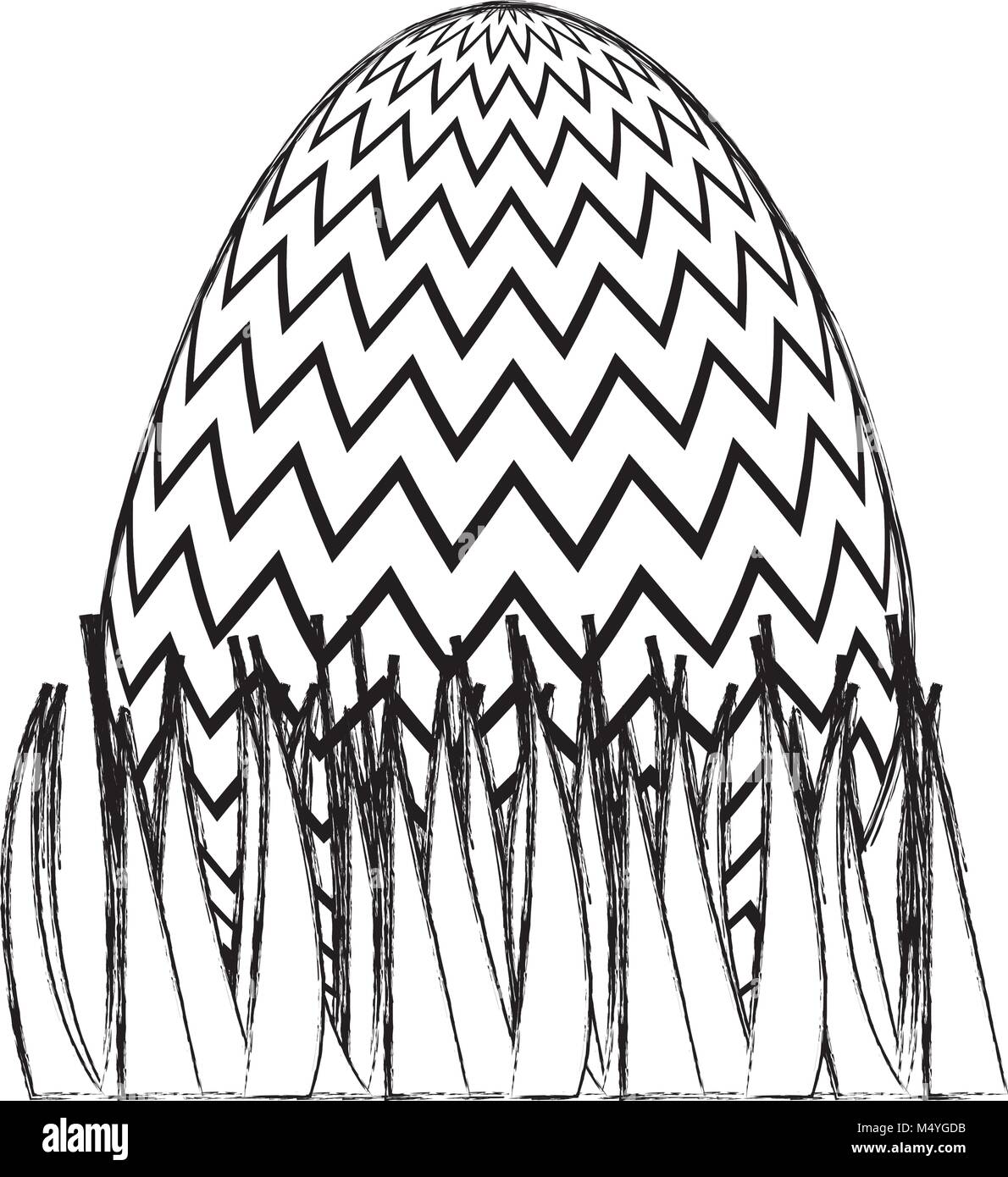 sweet cute decorative easter egg on grass Stock Vector Image & Art - Alamy