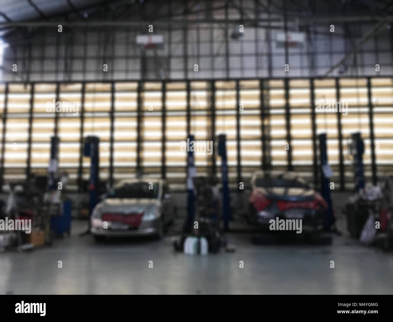 car repair center auto repair service station blurred background Stock ...