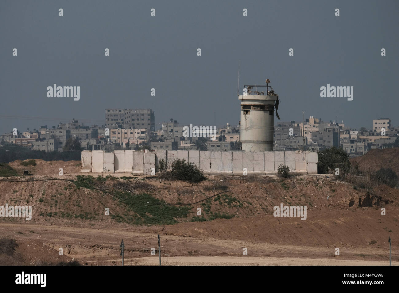 Distant view of residential houses in the northern part of Gaza strip ...