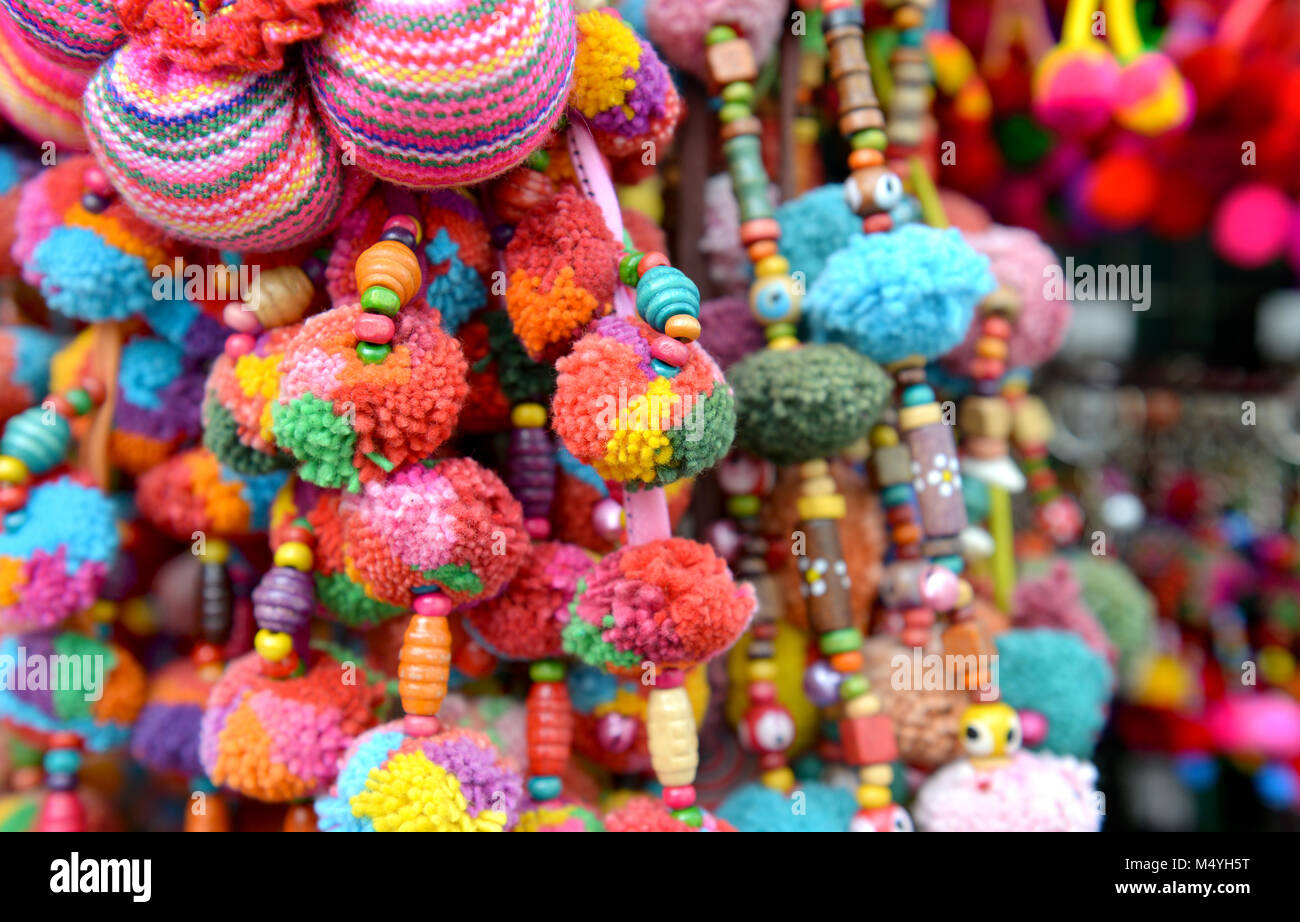 Handmade key chain souvenir from the street market at the north of ...