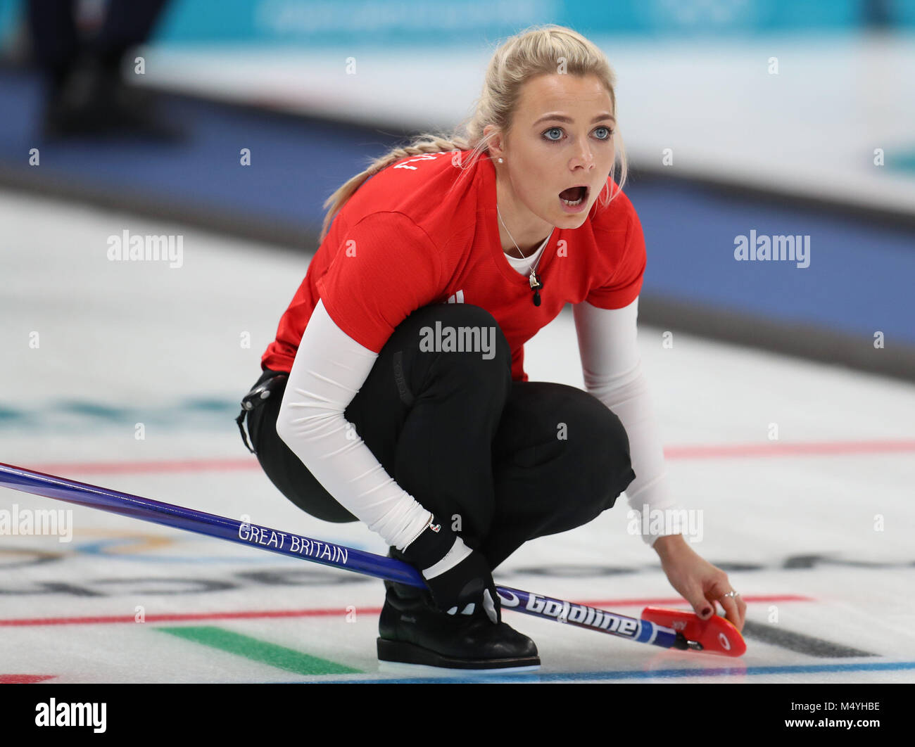 Great Britain's Anna Sloane during their match with Switzerland at the ...