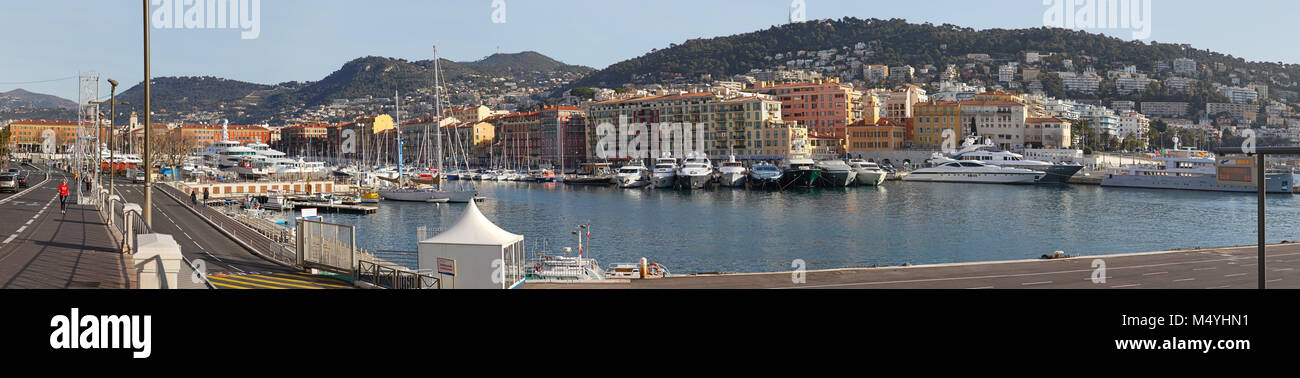 Nice Port Panorama Stock Photo - Alamy