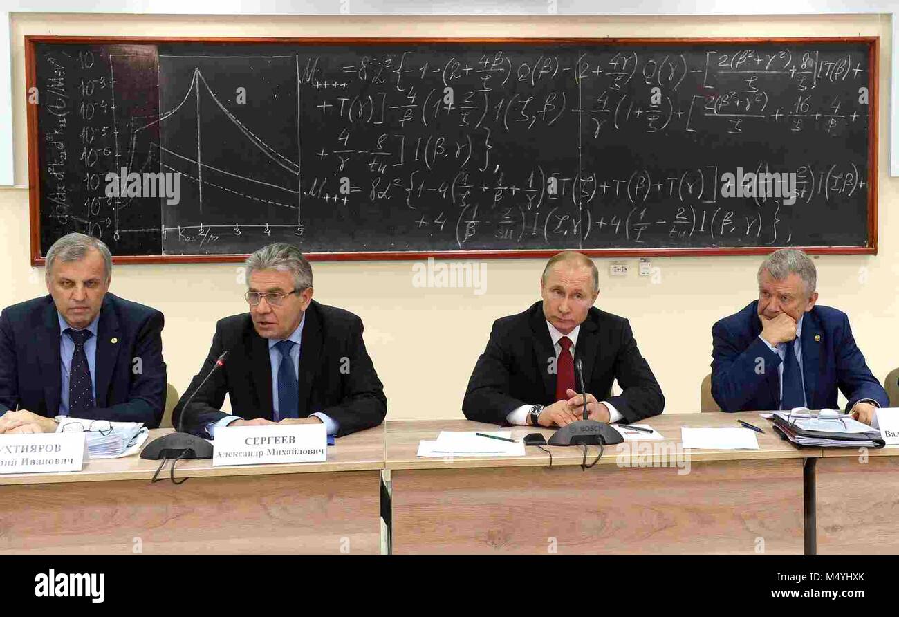 Russian President Vladimir Putin during a meeting with scientists from ...