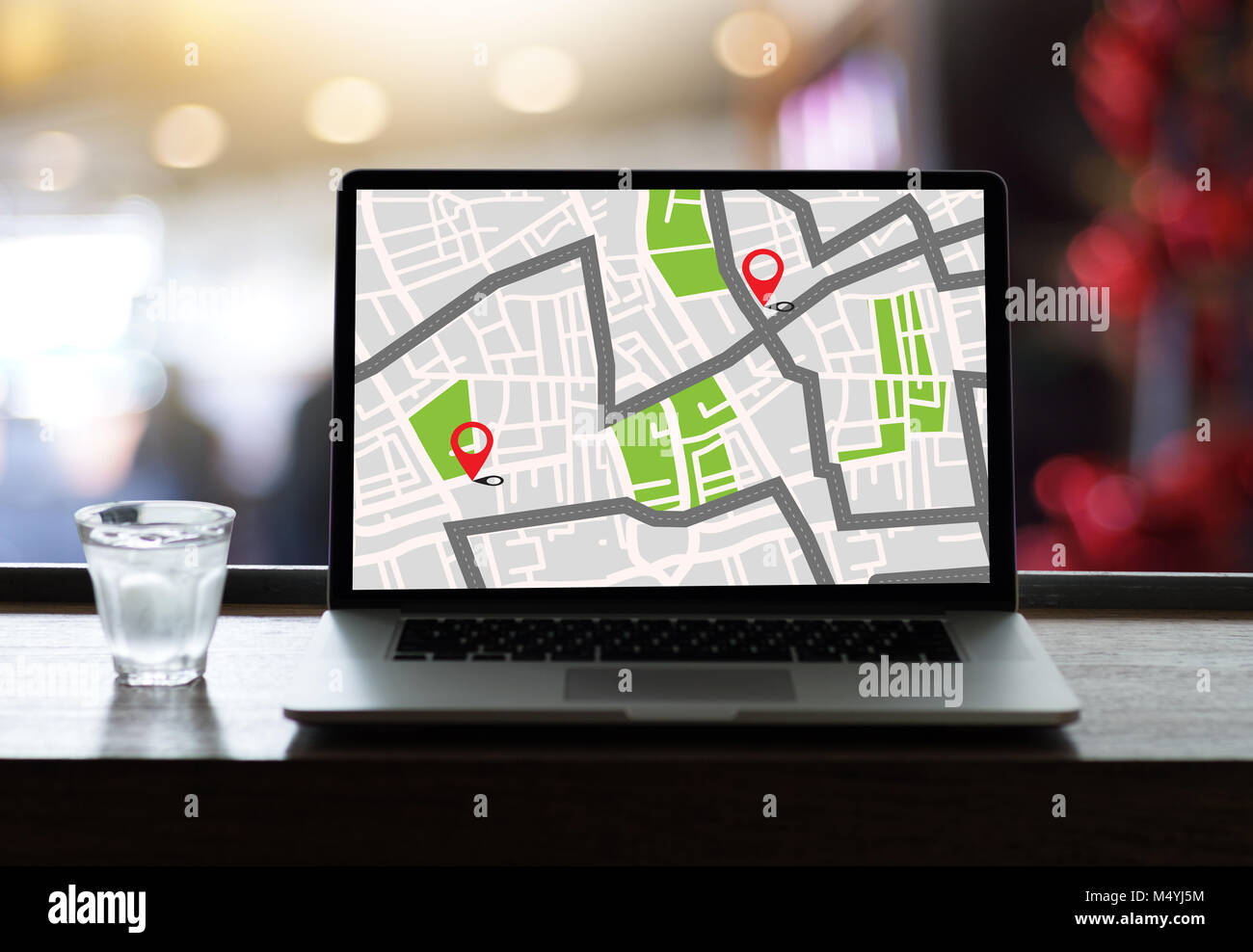 GPS Map to Route Destination network connection Location Street Map ...