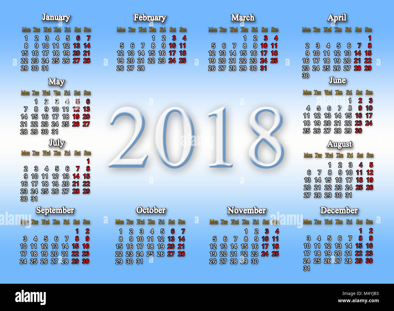 2018 calendar diary hi-res stock photography and images - Alamy