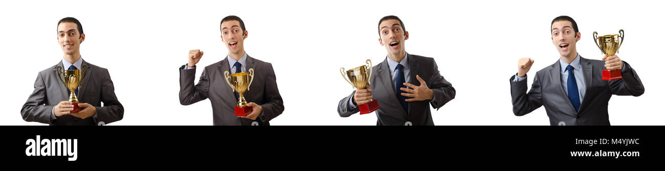 Collage of businessman receiving award Stock Photo - Alamy
