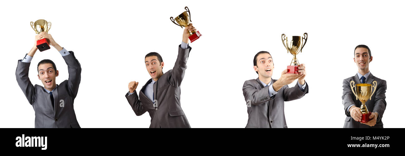 Collage of businessman receiving award Stock Photo - Alamy