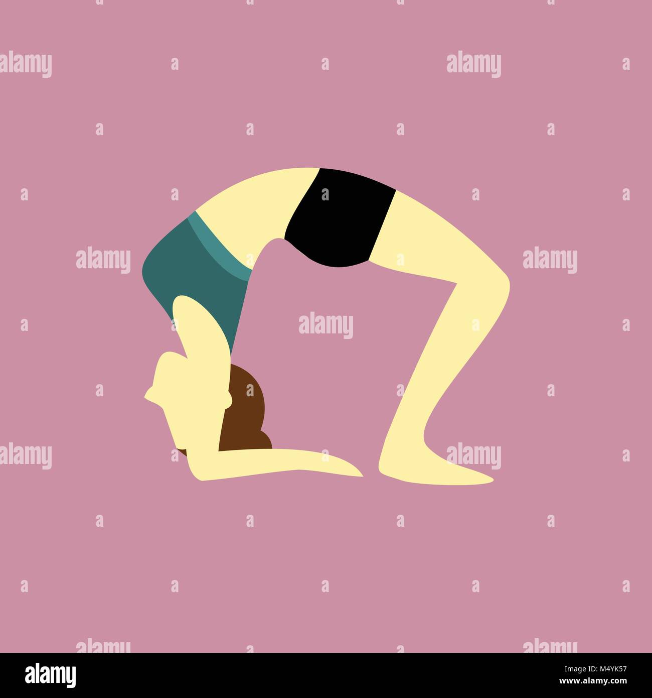 Wheel Pose Yoga Posture Vector Illustration Stock Vector Image & Art ...