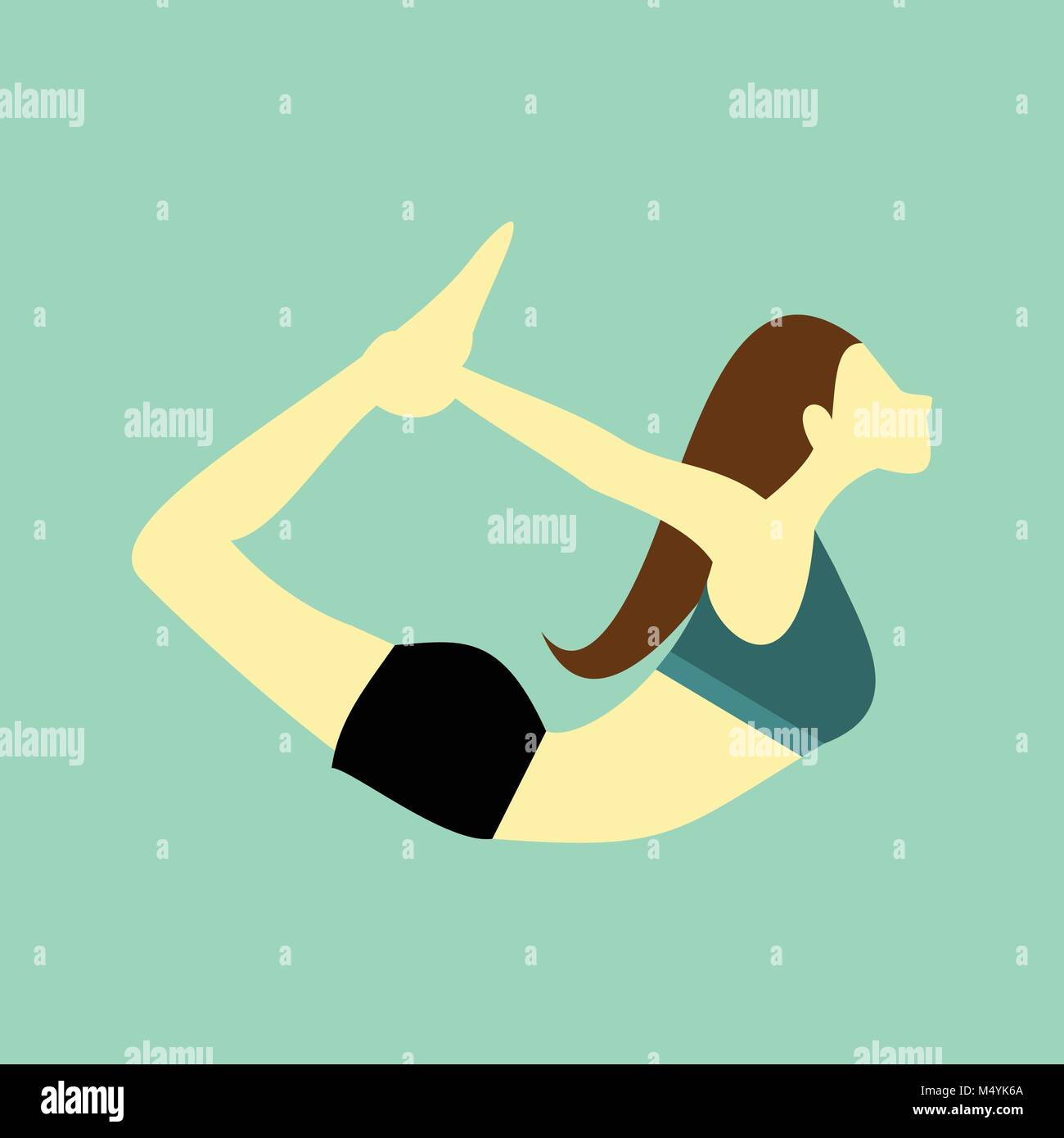 Bow Pose Yoga Posture Vector Illustration Stock Vector Image & Art - Alamy