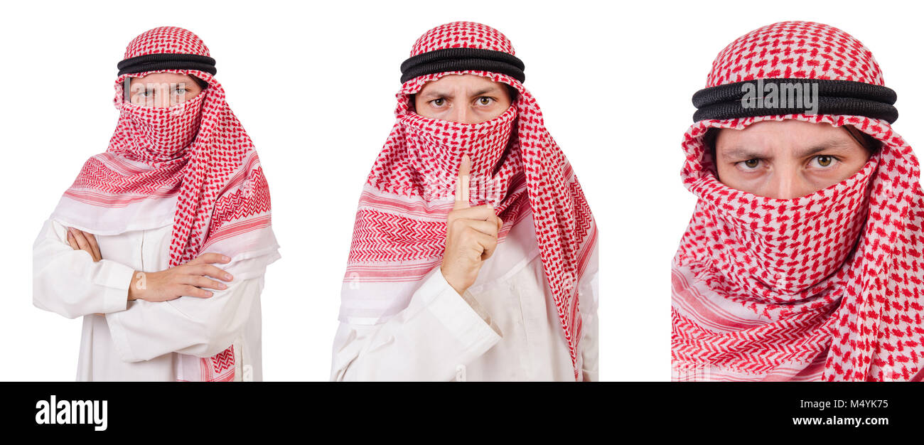 Arab man isolated on white background Stock Photo - Alamy