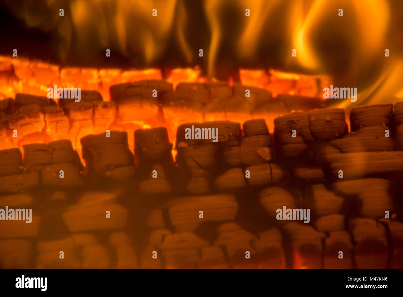Fireplace Log Fire Flame Embers High Resolution Stock Photography and ...