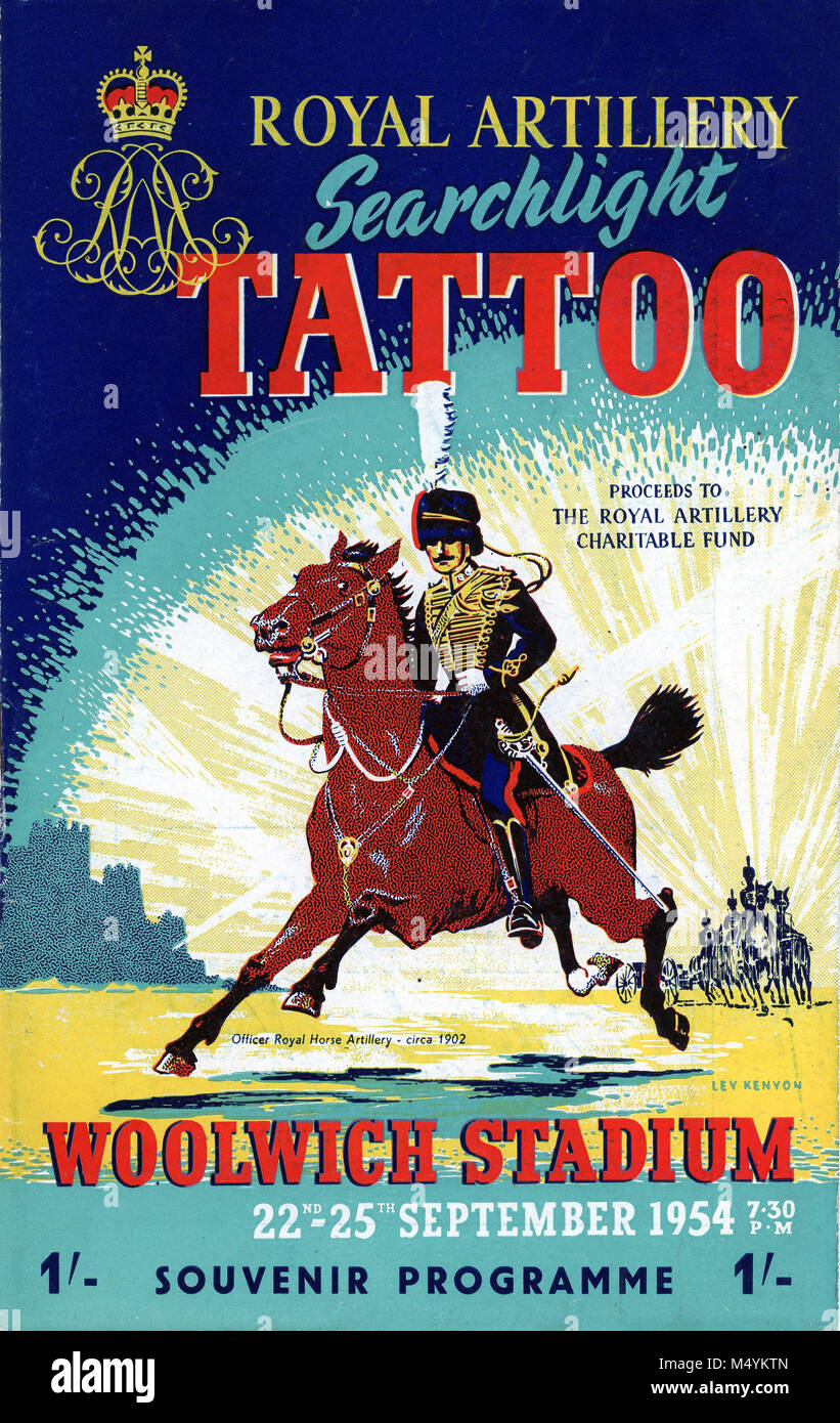 Front Cover of 1954 Royal Artillery Searchlight Tattoo at Woolwich ...