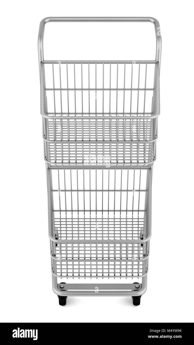 empty shopping cart isolated on white background Stock Photo - Alamy