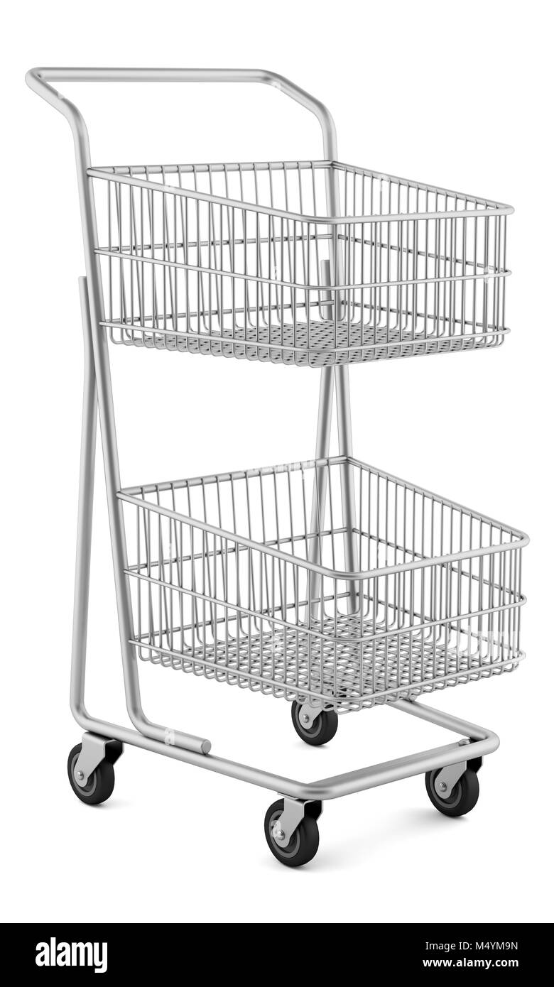 empty shopping cart isolated on white background Stock Photo - Alamy