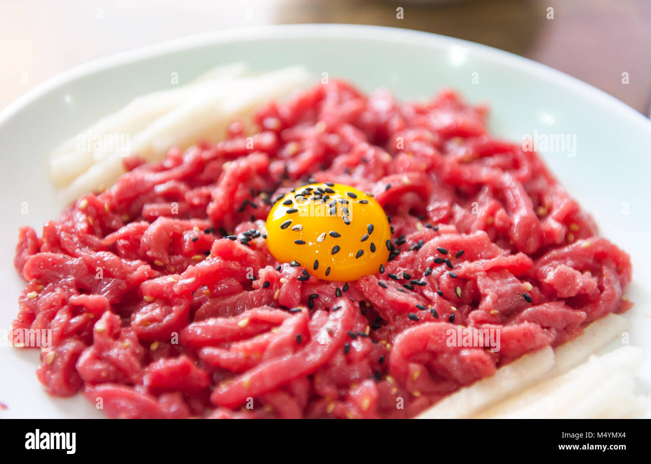 Korean food yukhoe Stock Photo - Alamy